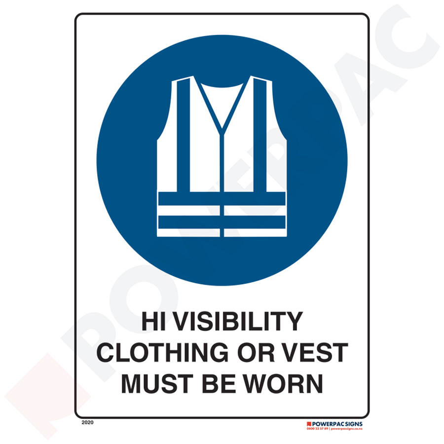 Mandatory Signs - Hi Visibility Clothing or Vest Must be Worn ...