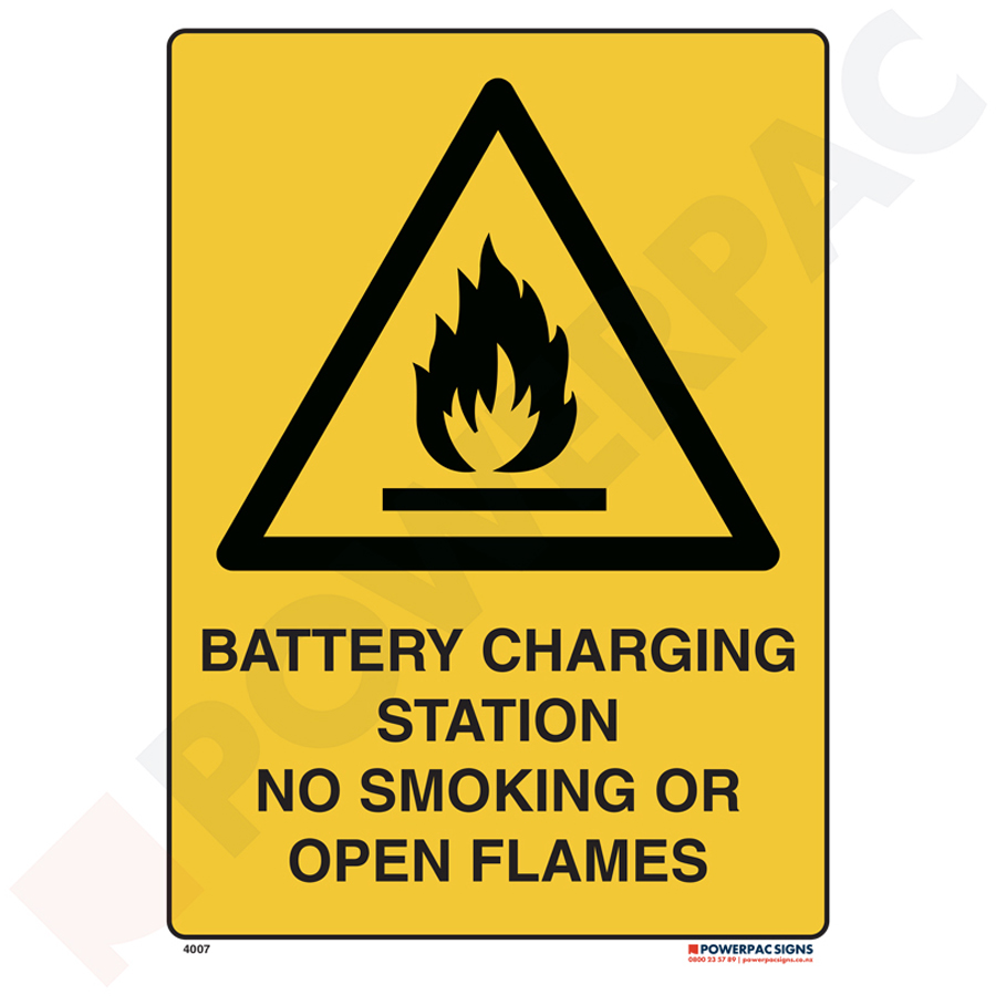 Warning Signs - Battery Charging Station - No Smoking or Open Flames ...