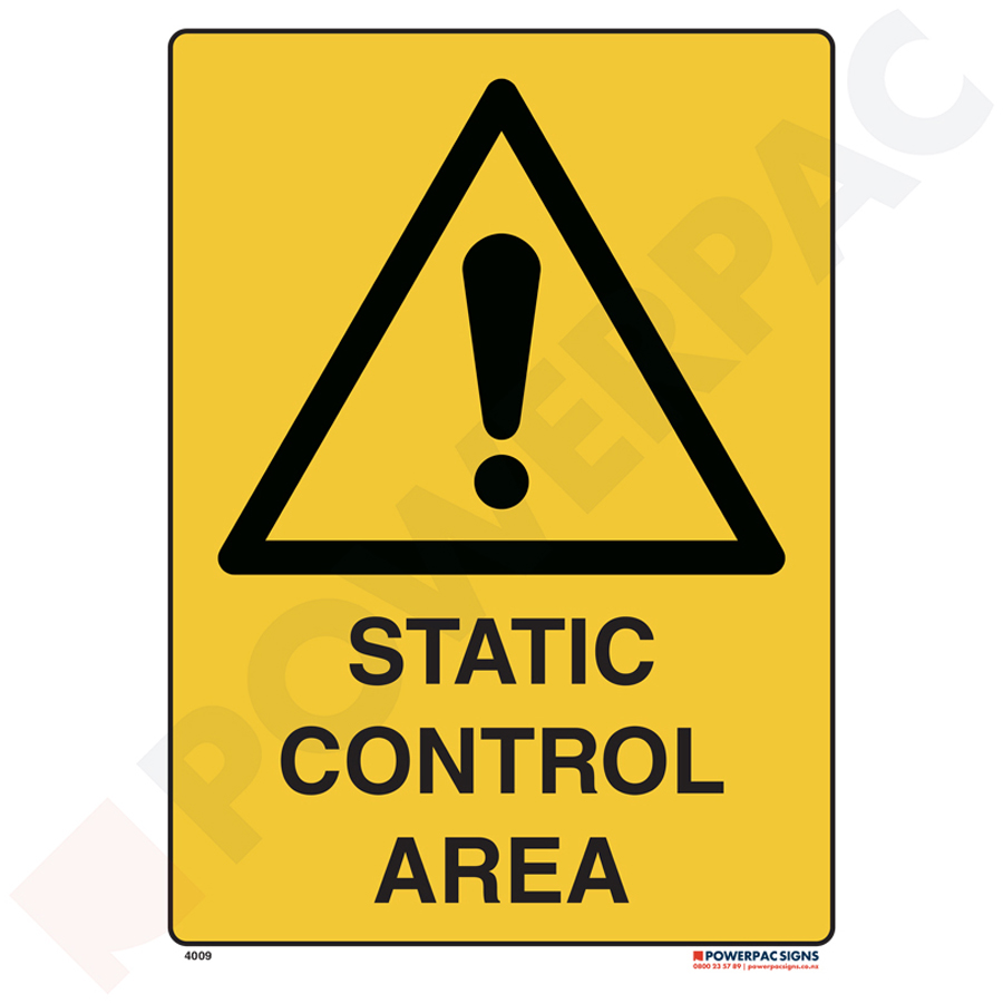 Warning Signs - Static Control Area | Powerpac Group
