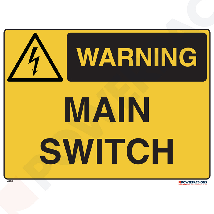 Warning Signs - Main Switch | Powerpac Group