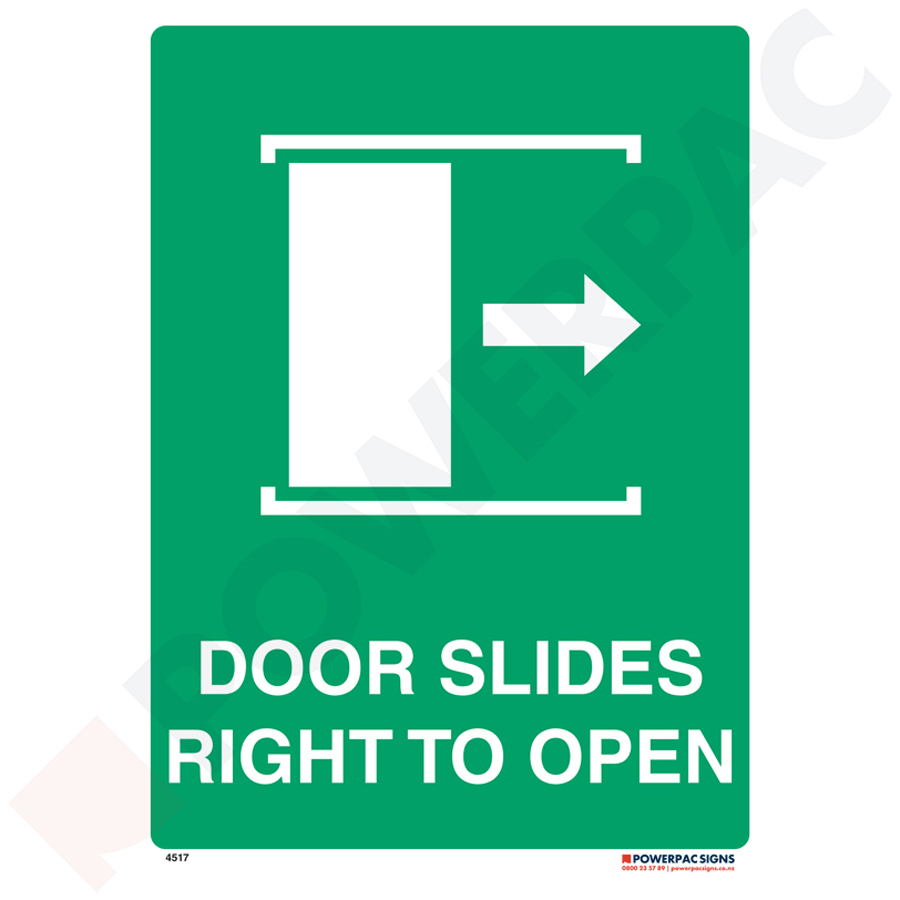 Emergency Signs - Door Slides Right to Open | Powerpac Group