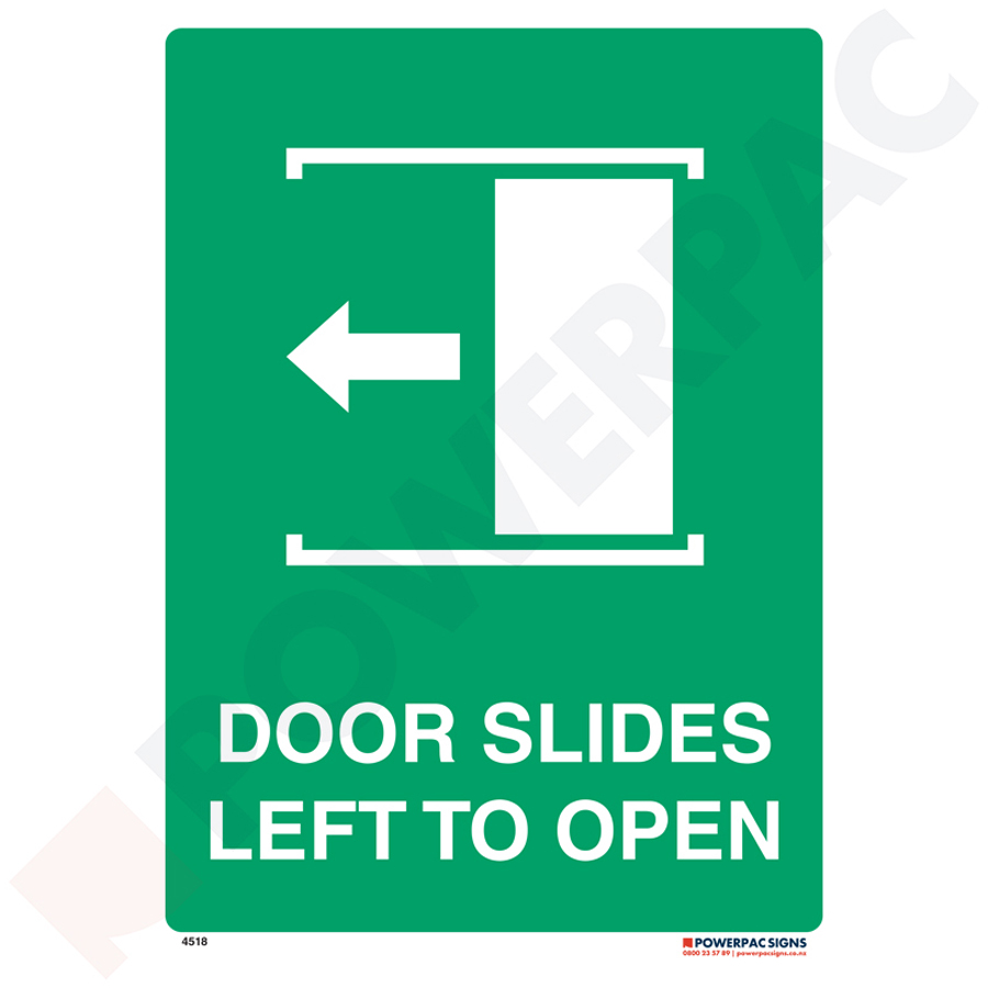 Emergency Signs - Door Slides Left to Open | Powerpac Group