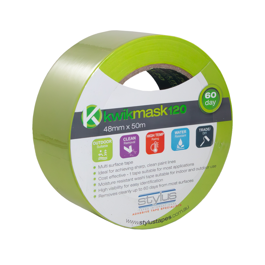 Kwikmask Premium Masking Tape - Green - 48mm x 50m | Powerpac Group